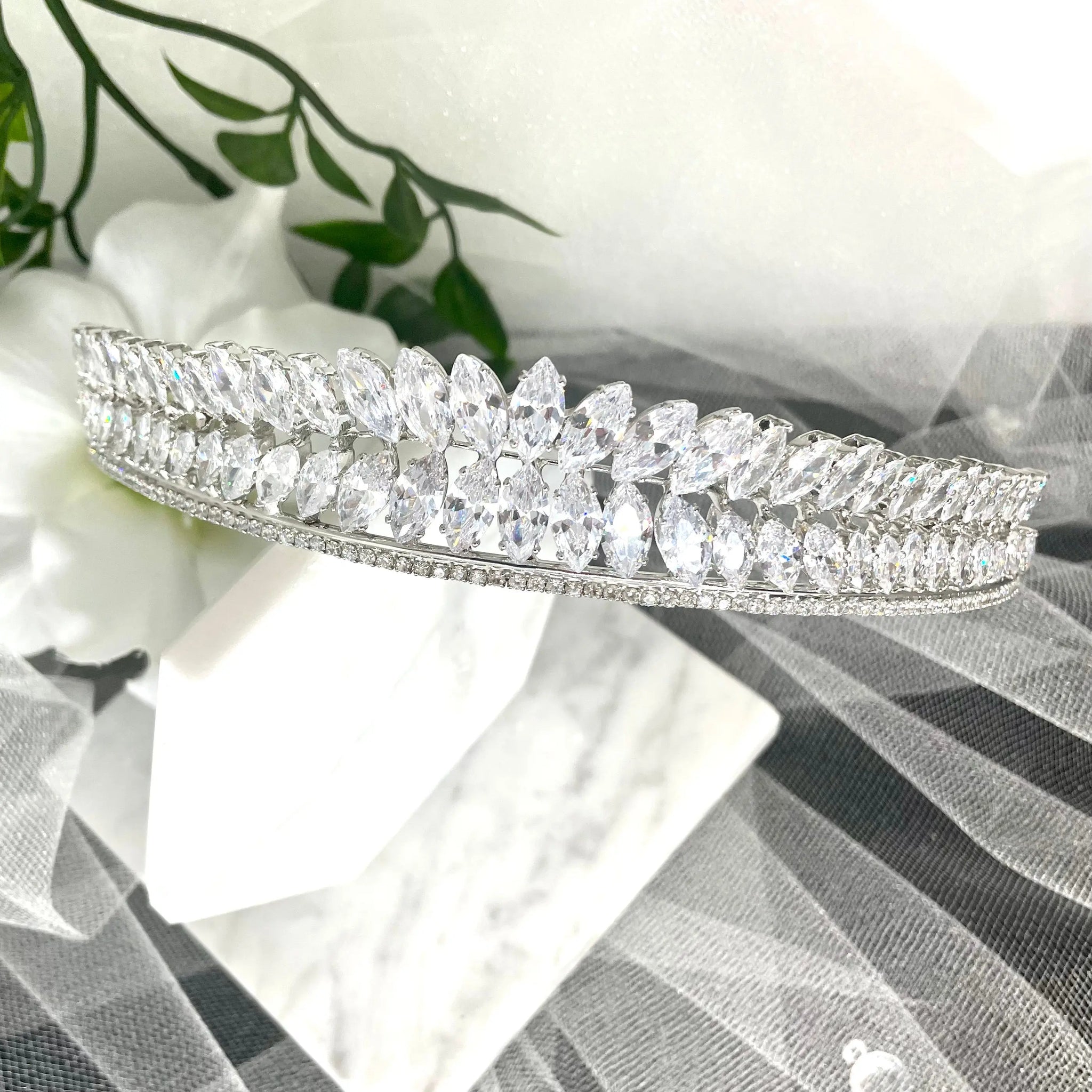 Elegant Silver Tiara for Brides | Pari Bridal Wedding Tiara