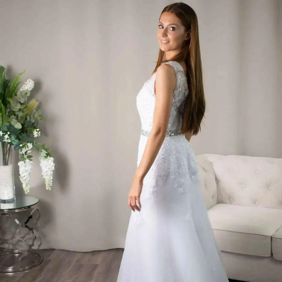Sarah High Neckline Lace Deb Dress – Mermaid Style Debutante Gown ...